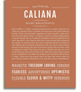 Caliana Personalized Name Meaning Art Prints – Name Stories