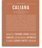 Caliana Personalized Name Meaning Art Prints – Name Stories