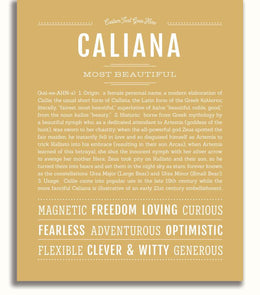 Caliana Personalized Name Meaning Art Prints – Name Stories