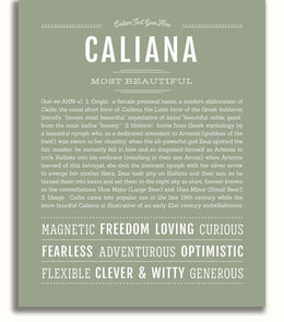 Caliana Personalized Name Meaning Art Prints – Name Stories