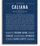 Caliana Personalized Name Meaning Art Prints – Name Stories