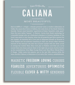 Caliana Personalized Name Meaning Art Prints – Name Stories