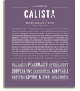 Calista | Name Art Print – Name Stories