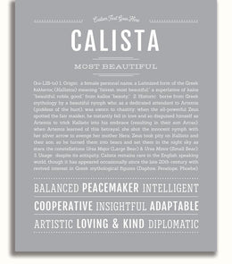 Calista | Name Art Print – Name Stories