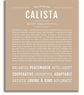 Calista Personalized Name Meaning Art Prints – Name Stories