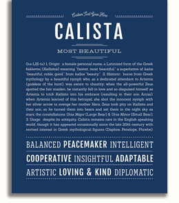 Calista | Name Art Print – Name Stories