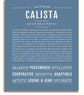 Calista Personalized Name Meaning Art Prints – Name Stories
