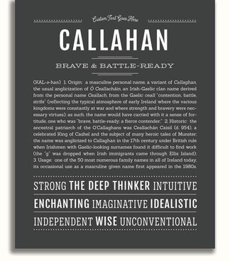 Callahan | Name Art Print – Name Stories