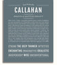 Callahan Personalized Name Meaning Art Prints – Name Stories