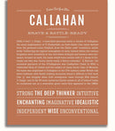 Callahan | Name Art Print – Name Stories