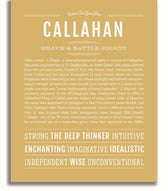 Callahan | Name Art Print – Name Stories