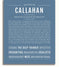 Callahan Personalized Name Meaning Art Prints – Name Stories