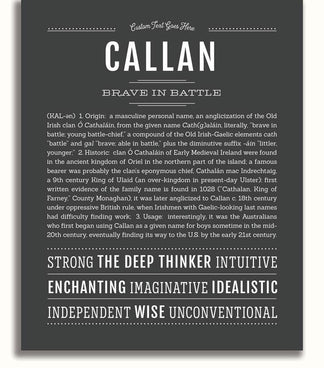 Callan | Name Art Print – Name Stories