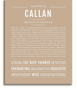 Callan | Name Art Print – Name Stories