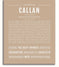 Callan | Name Art Print – Name Stories