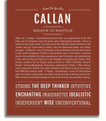 Callan | Name Art Print – Name Stories