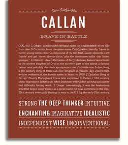 Callan | Name Art Print – Name Stories