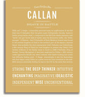 Callan Personalized Name Meaning Art Prints – Name Stories