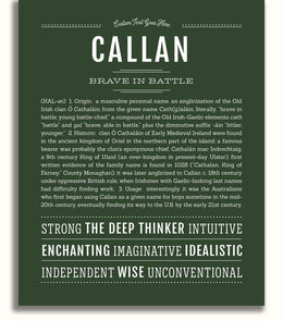 Callan | Name Art Print – Name Stories