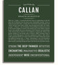 Callan | Name Art Print – Name Stories