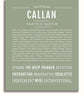 Callan | Name Art Print – Name Stories