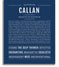 Callan Personalized Name Meaning Art Prints – Name Stories