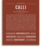 Calli Personalized Name Meaning Art Prints – Name Stories