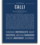 Calli Personalized Name Meaning Art Prints – Name Stories