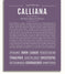 Calliana | Name Art Print – Name Stories