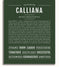 Calliana | Name Art Print – Name Stories