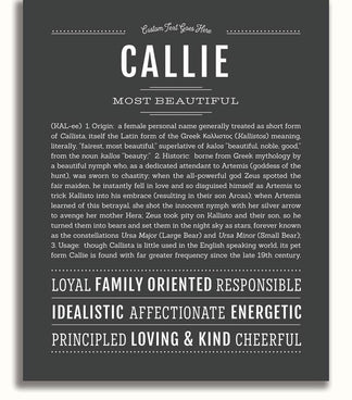 Callie | Name Art Print – Name Stories