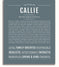 Callie Personalized Name Meaning Art Prints – Name Stories
