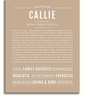 Callie | Name Art Print – Name Stories