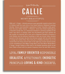 Callie | Name Art Print – Name Stories