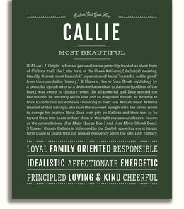 Callie | Name Art Print – Name Stories