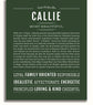 Callie Personalized Name Meaning Art Prints – Name Stories