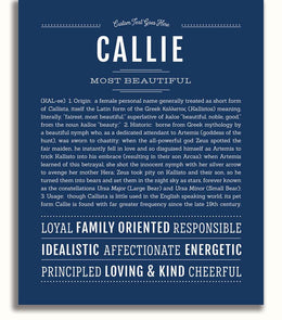 Callie | Name Art Print – Name Stories