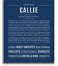 Callie Personalized Name Meaning Art Prints – Name Stories