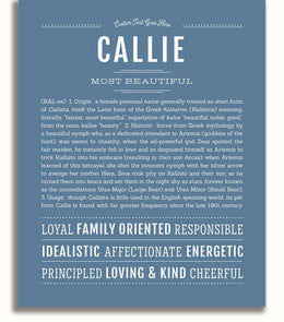 Callie | Name Art Print – Name Stories
