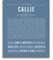 Callie Personalized Name Meaning Art Prints – Name Stories