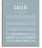 Callie Personalized Name Meaning Art Prints – Name Stories