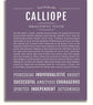 Calliope Personalized Name Meaning Art Prints – Name Stories