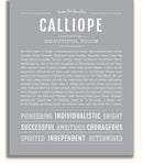 Calliope Personalized Name Meaning Art Prints – Name Stories