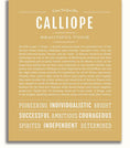 Calliope Personalized Name Meaning Art Prints – Name Stories
