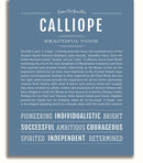 Calliope Personalized Name Meaning Art Prints – Name Stories