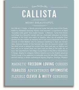Callista | Name Art Print – Name Stories