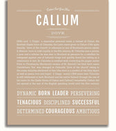 Callum Personalized Name Meaning Art Prints – Name Stories