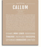 Callum Personalized Name Meaning Art Prints – Name Stories