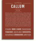 Callum Personalized Name Meaning Art Prints – Name Stories