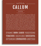 Callum Personalized Name Meaning Art Prints – Name Stories